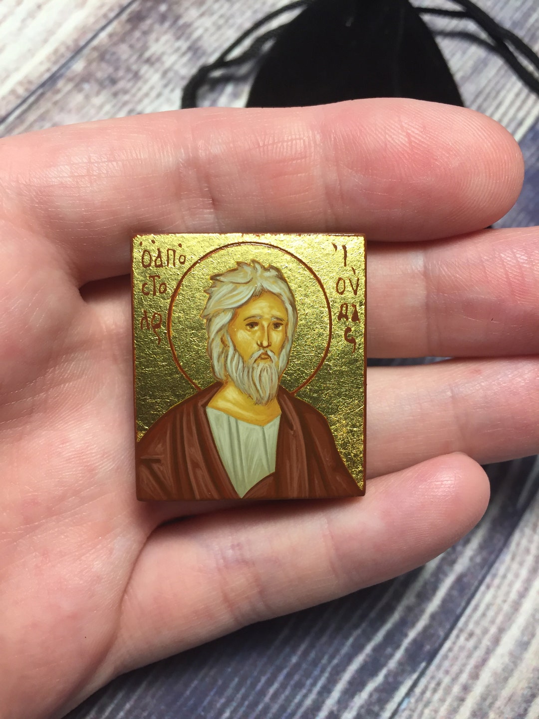 Apostle Judas Thaddeus Miniature Hand Painted Orthodox Icon Travel Size ...