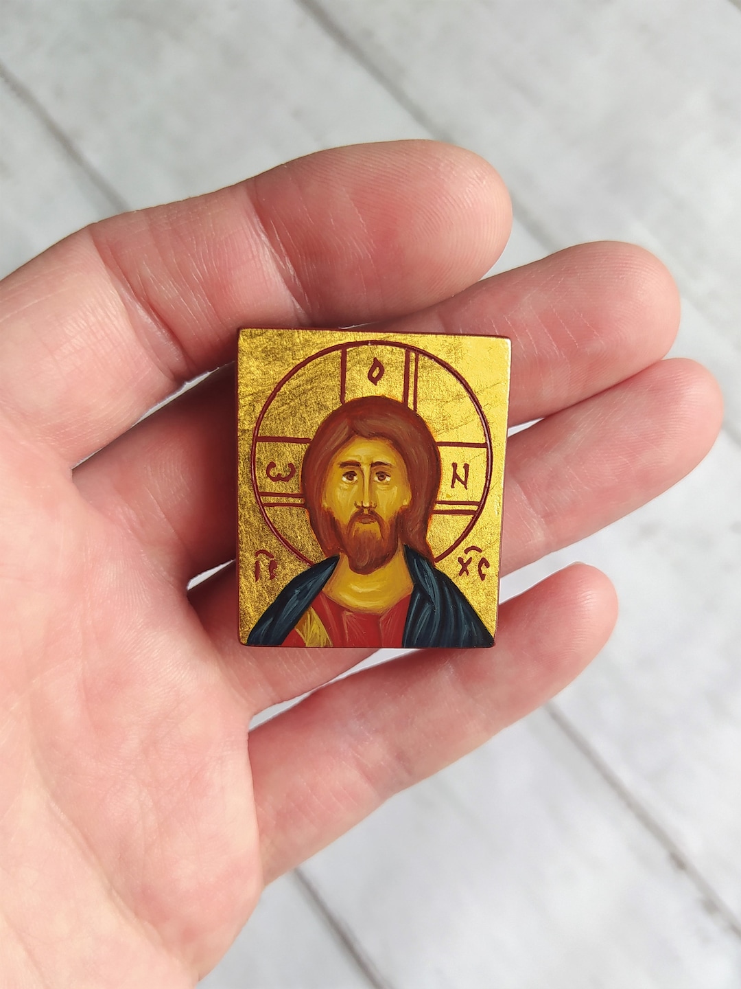 Jesus Christ Hand Painted Icon Pantocrator Icon Orthodox Icon of Christ ...