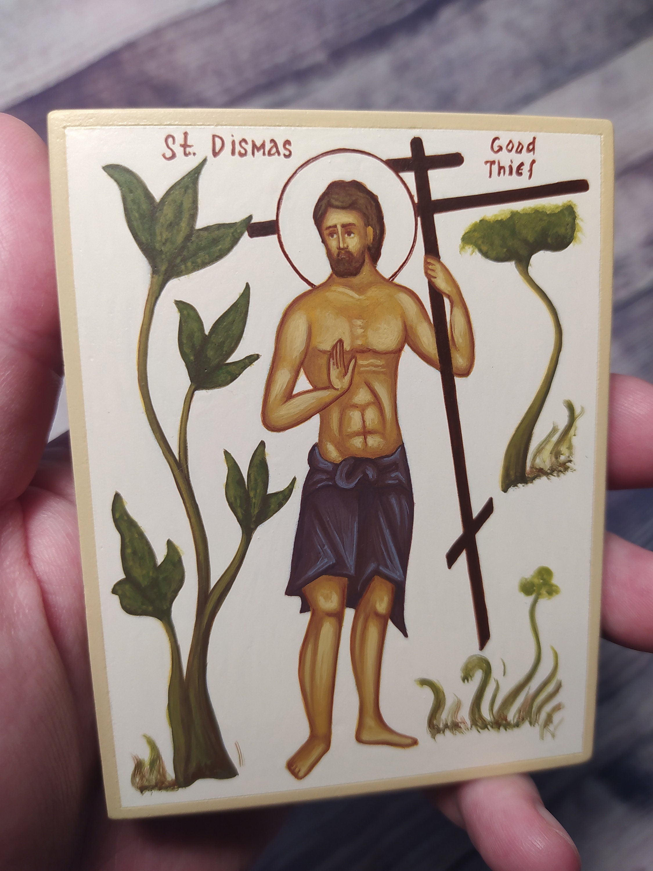Saint Dismas Good Thief Hand Painted Icon Small Orthodox - Etsy