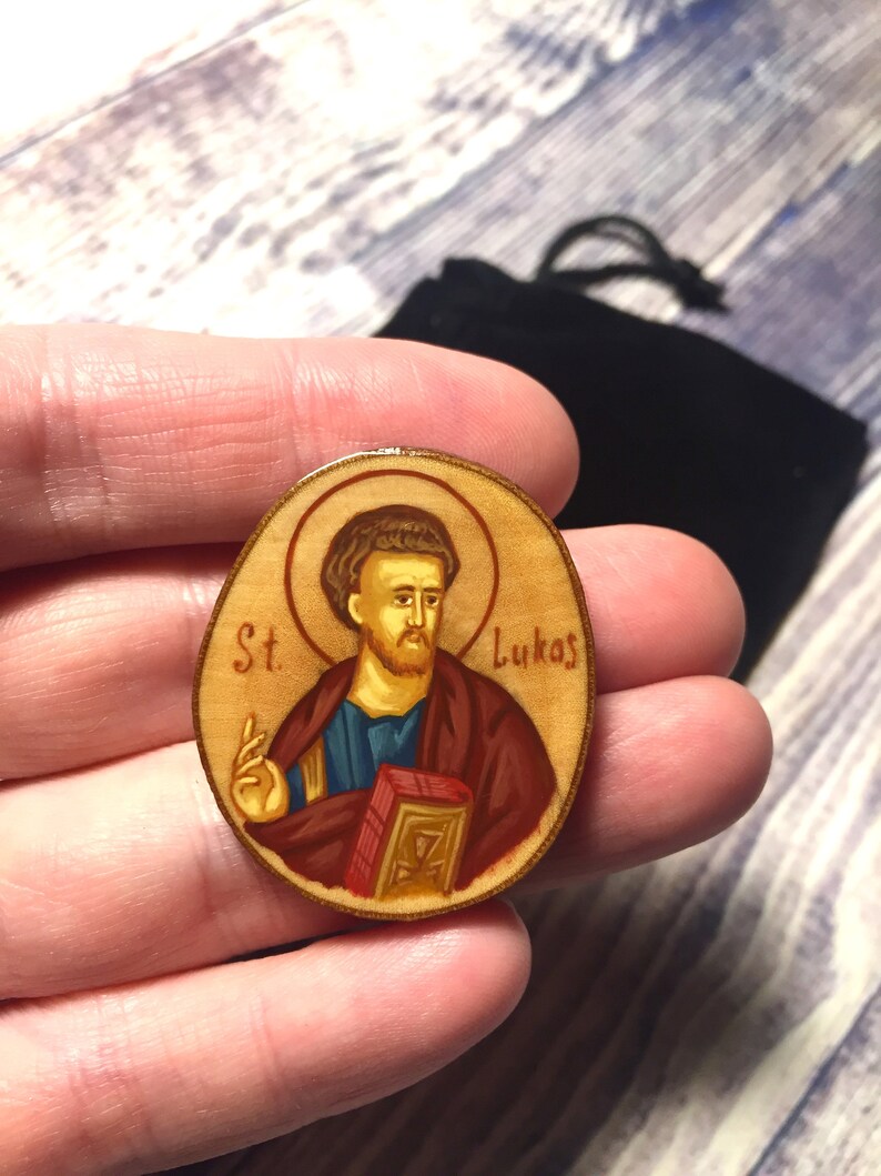 Luke the Evangelist Saint Luke Saint Lukas Luke the Apostle Orthodox Icon Hand Painted Small ...