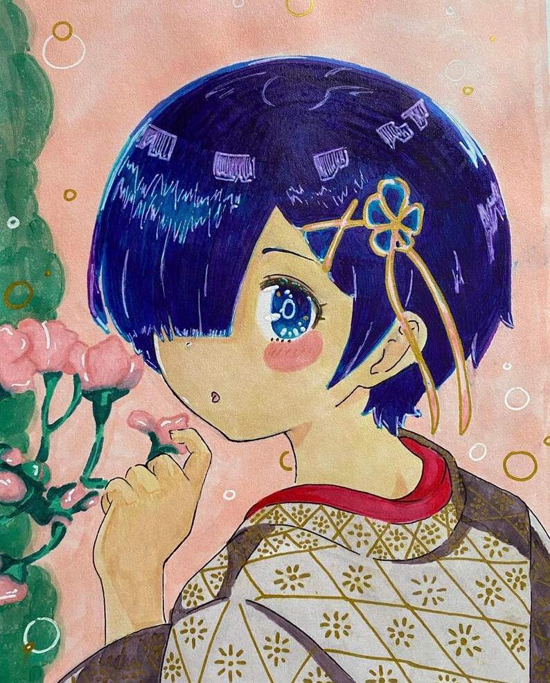 Rezero Anime Hand-sketched Drawing - Etsy