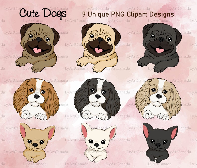 Peeking Dogs Clipart, Cute Dogs Clipart, Dog Breeds Cliparts, Puppies ...