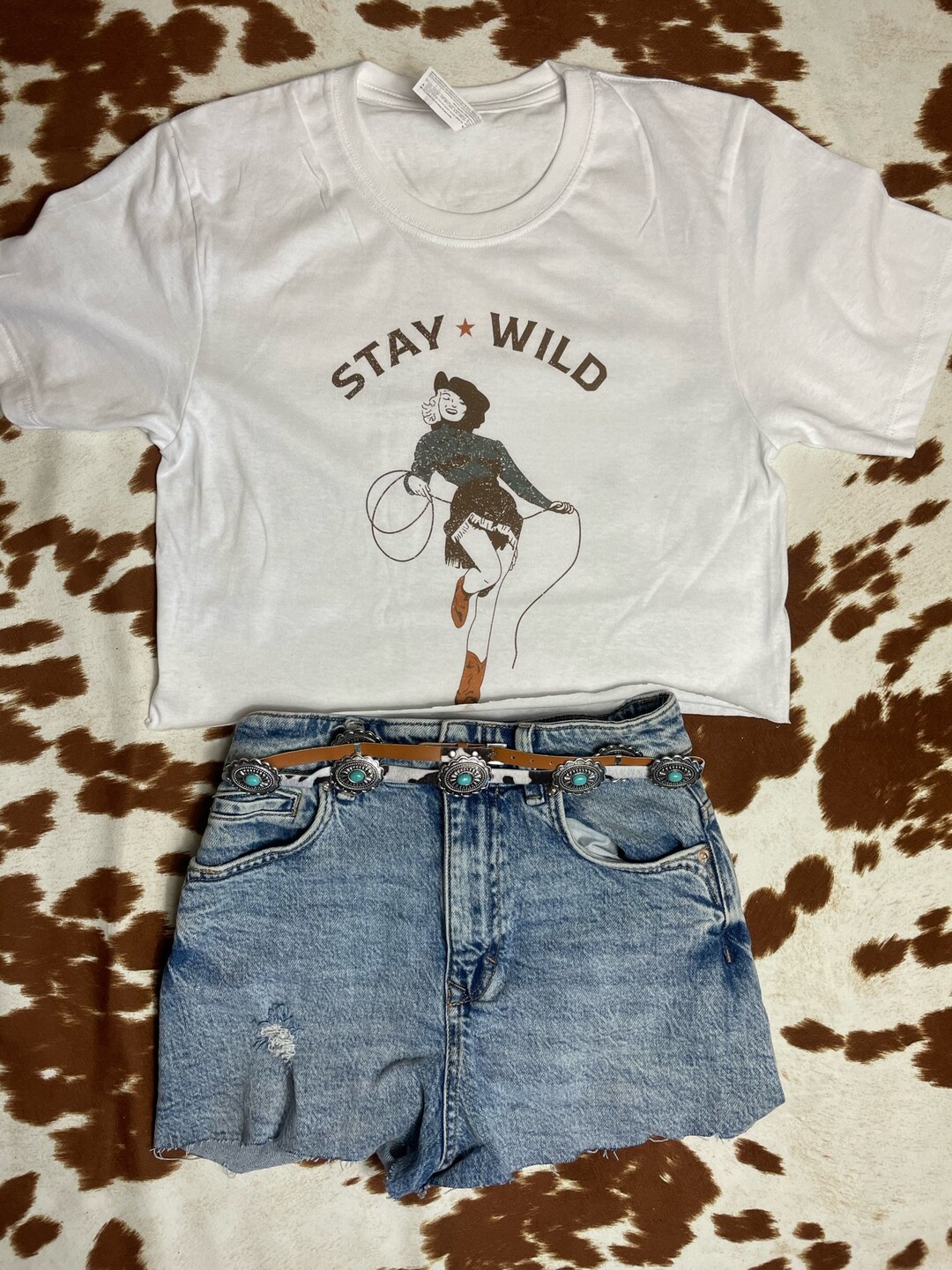 Stay Wild Tee Cotton Womens New S-xl - Etsy