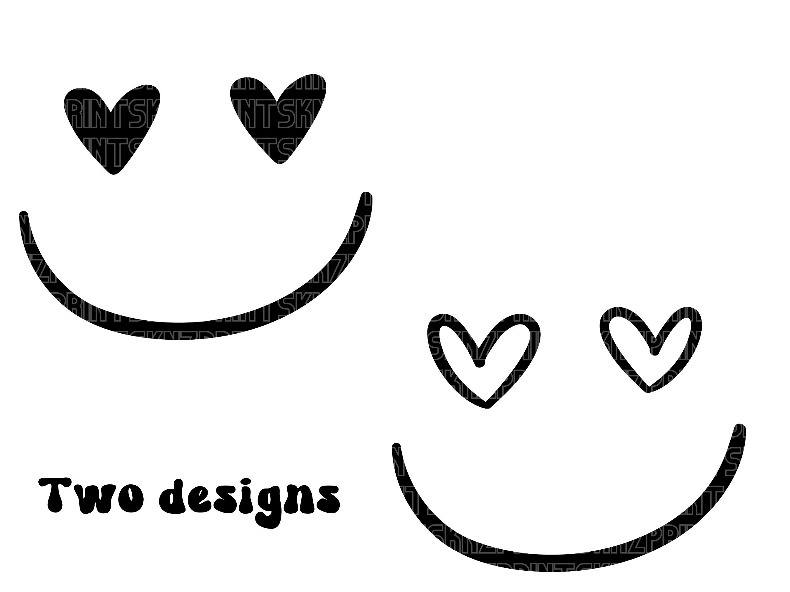 Smile Heart Eyes Svg Heart Eyes Smiley Smiley Face Valentine - Etsy