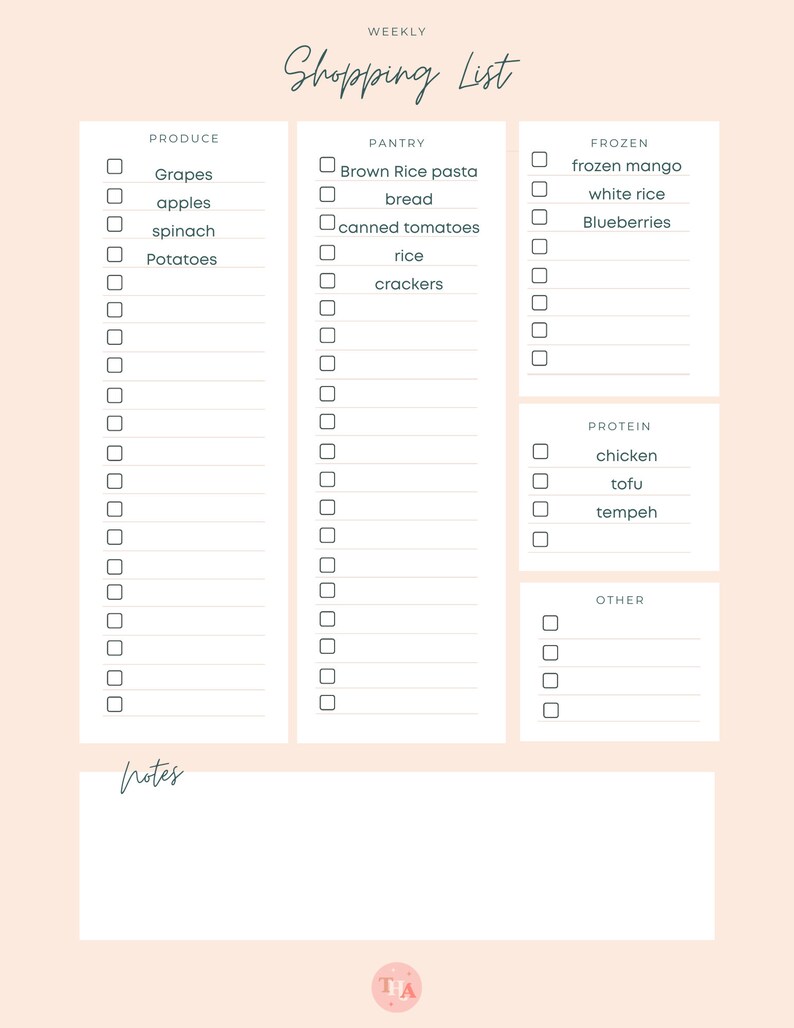 Shopping List, Meal Planner, Grocery List, Grocery Planner, Weekly Meal ...