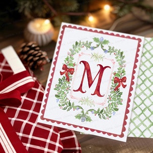 Christmas Crest DIY Digital Clipart, Red Bow, Digital Paper Frames ...