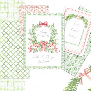 Christmas Crest DIY Digital Clipart, Bow, Digital Paper Frames ...