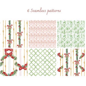 Christmas Crest DIY Digital Clipart, Red Bow, Digital Paper Frames ...