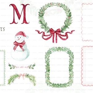 Christmas Crest DIY Digital Clipart, Bow, Digital Paper Frames ...