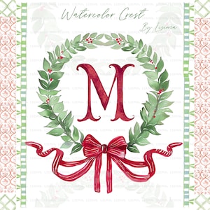 Christmas Crest DIY Digital Clipart, Bow, Digital Paper Frames ...