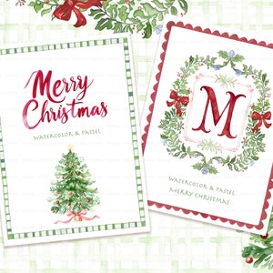 Christmas Crest DIY Digital Clipart, Red Bow, Digital Paper Frames ...