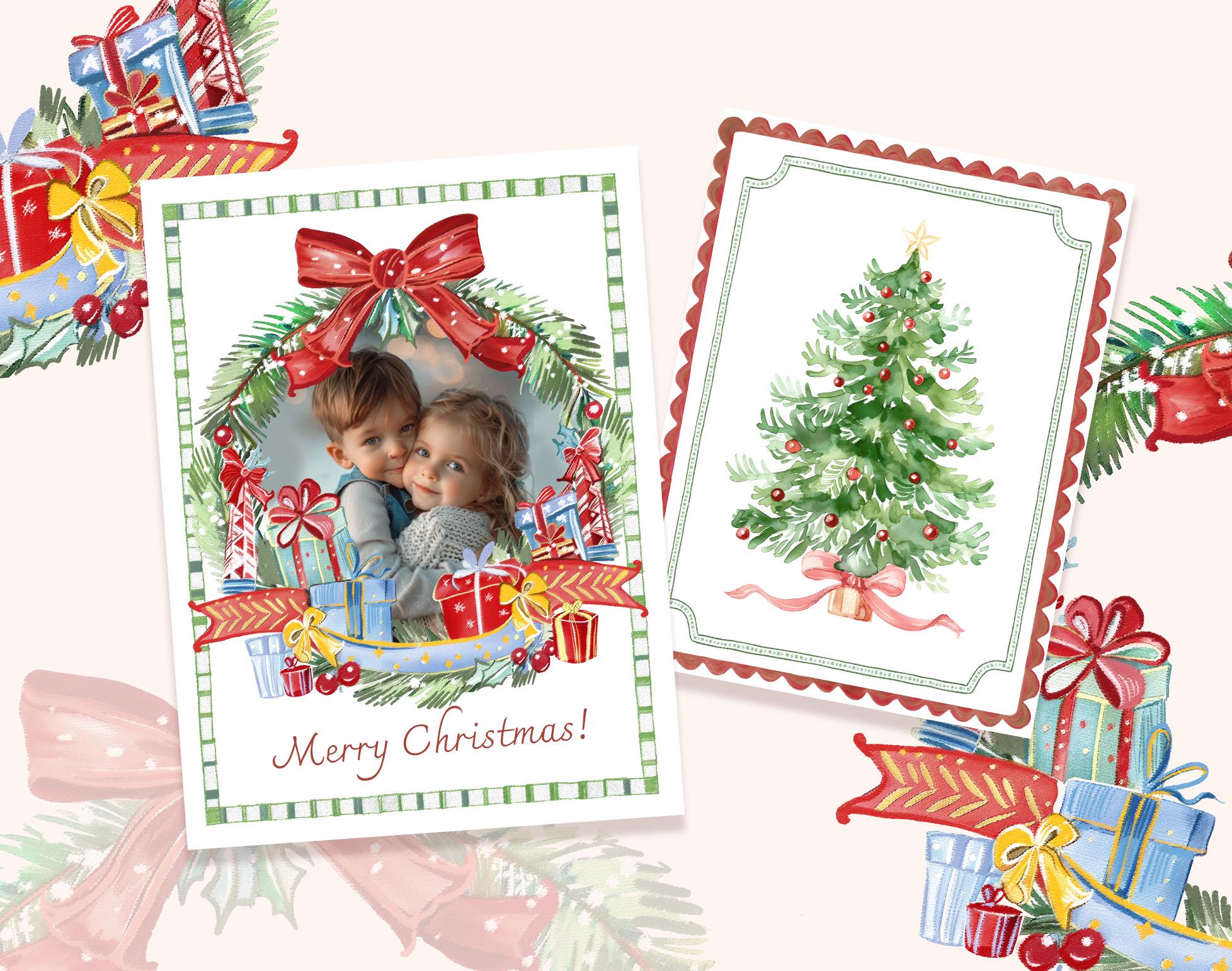 Christmas Crest DIY Digital Clipart, Bow, Digital Paper Frames ...