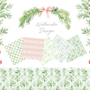 Christmas Crest DIY Digital Clipart, Bow, Digital Paper Frames ...
