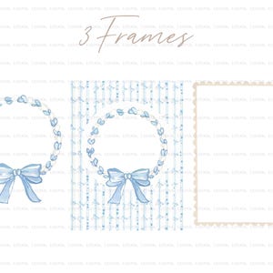 Watercolor Botanical Frames, Wedding Blue Vintage, Grand Millennial ...