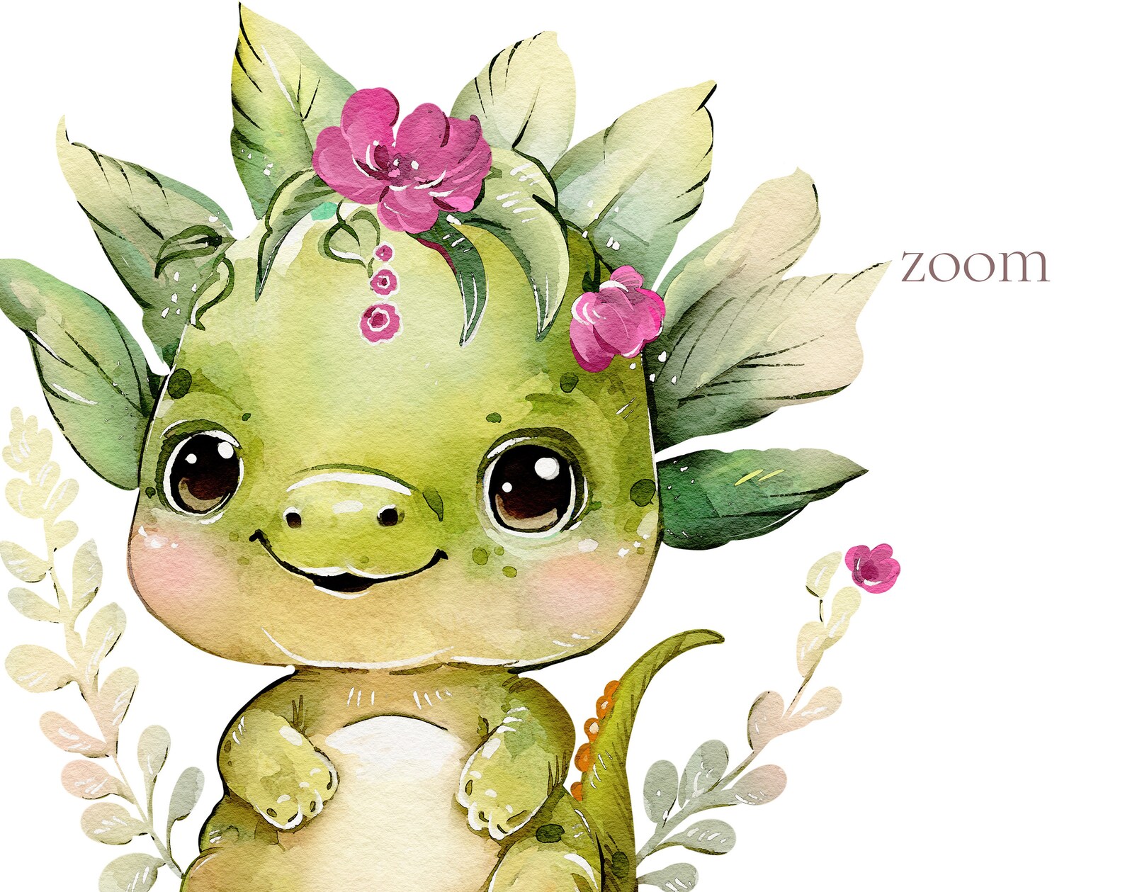 Dinosaurs Watercolor PNG Cute Clipart Baby Animal Nursery - Etsy