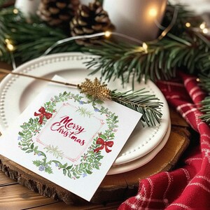 Christmas Crest DIY Digital Clipart, Red Bow, Digital Paper Frames ...