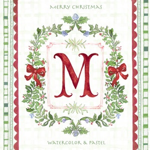 Christmas Crest DIY Digital Clipart, Red Bow, Digital Paper Frames ...