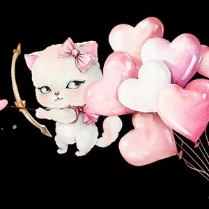 Cat Watercolor PNG, Kitty Cute Clipart, Baby Animal, Nursery Decor ...