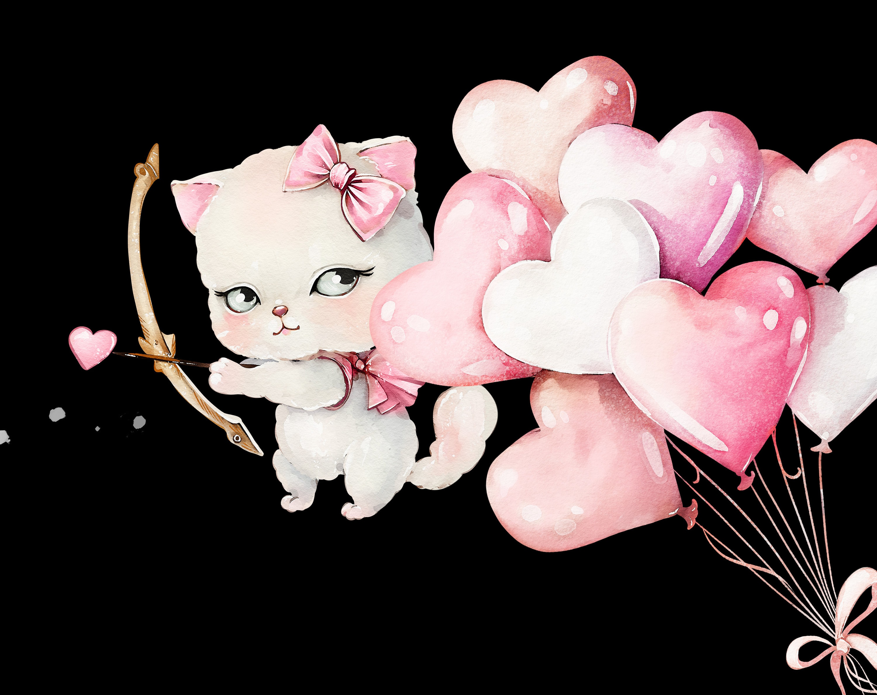 Cat Watercolor PNG, Kitty Cute Clipart, Baby Animal, Nursery Decor ...