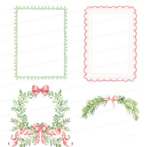 Christmas Crest DIY Digital Clipart, Bow, Digital Paper Frames ...
