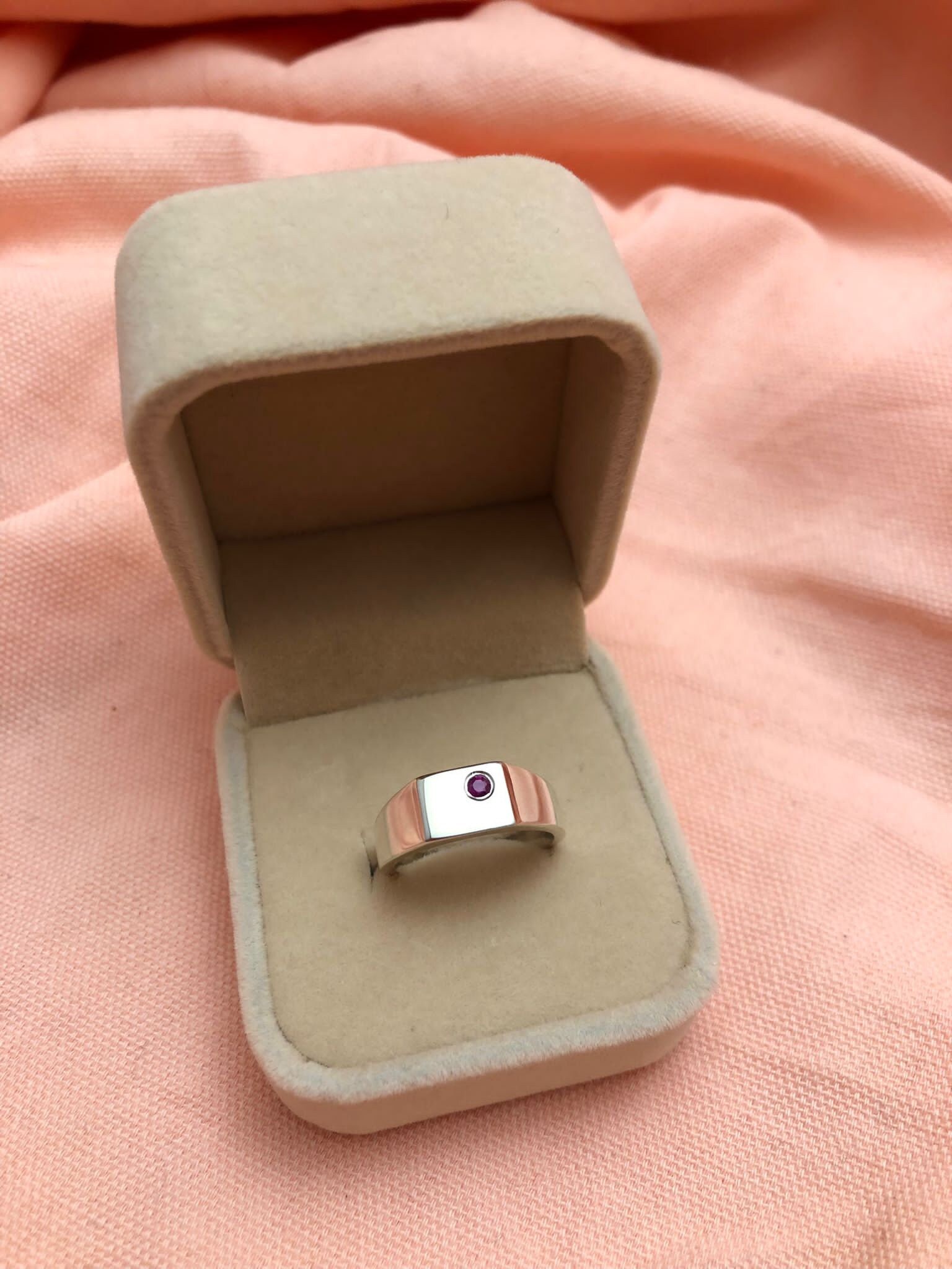 Silver and Ruby Signet Ring - Etsy