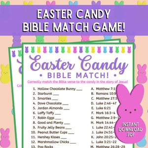 Easter Candy Bible Match Game | Easter Party Game | Easter Games for ...