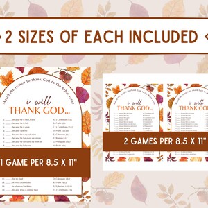 Give Thanks Bible Match Game: Thanksgiving Church Activity (PDF) - Etsy