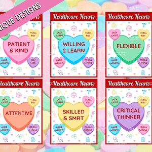 Healthcare Hearts Valentine Cards: 36 Unique Designs (PDF Download) - Etsy