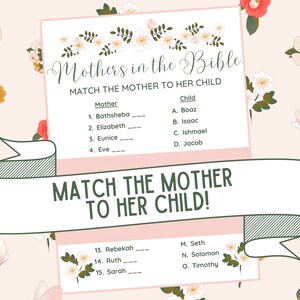 Mother's Day Bible Match Game: Church Party (PDF Download) - Etsy