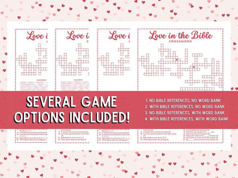 Bible Valentine's Day Crossword Puzzle: Love & Marriage Game (PDF ...