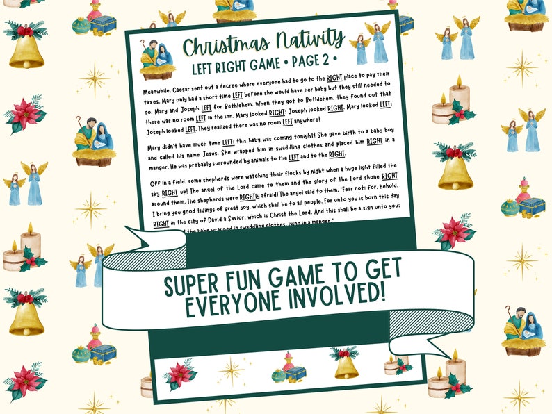 Christmas Nativity Left Right Game | Christmas Left Right Story ...