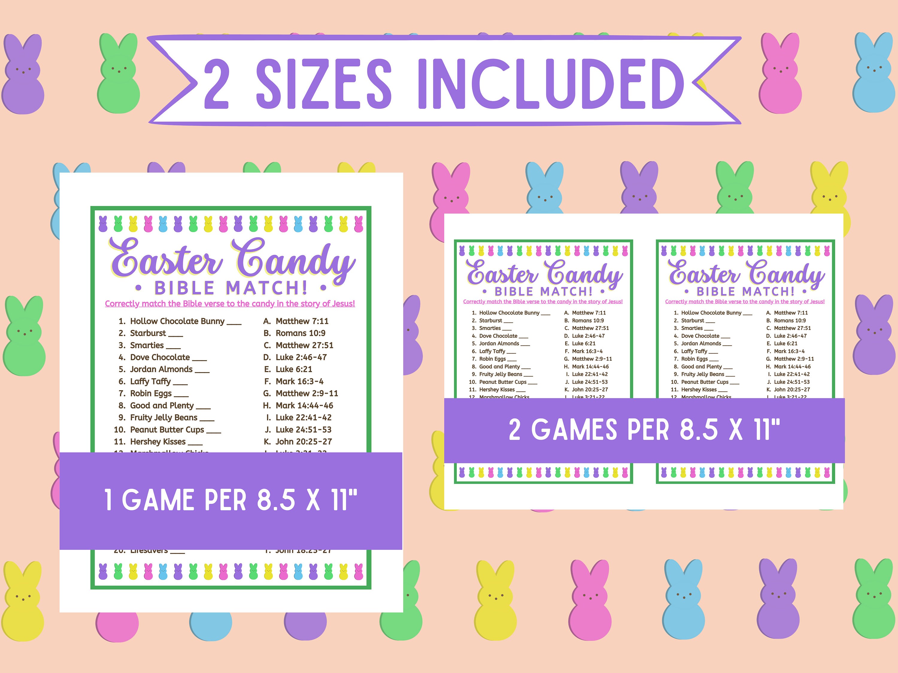 Easter Candy Bible Match Game | Easter Party Game | Easter Games for ...