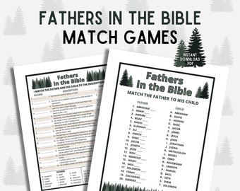 Fathers Day Bible Match Game Fathers in the Bible Match Party Game ...