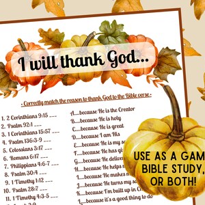 Give Thanks Bible Match Game Thanksgiving Bible Match - Etsy