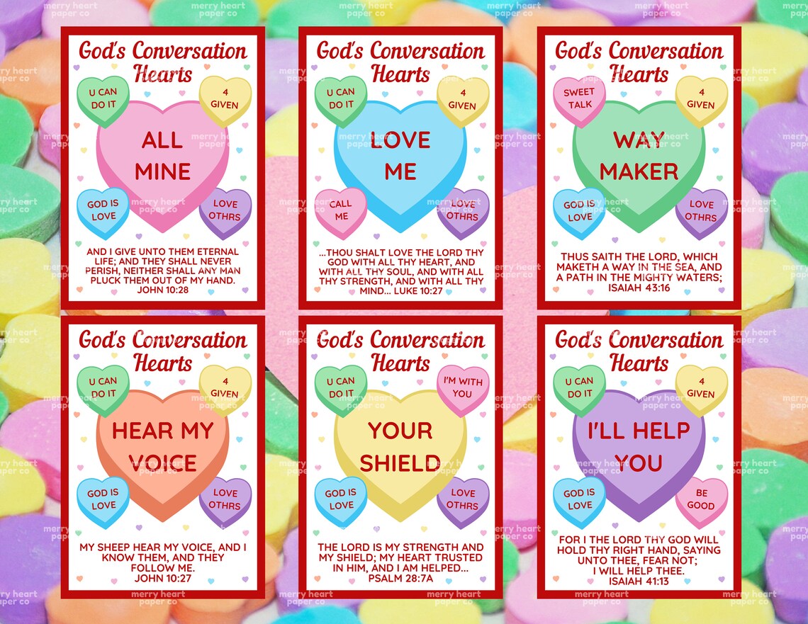 God's Conversation Hearts Valentine Cards Bible - Etsy