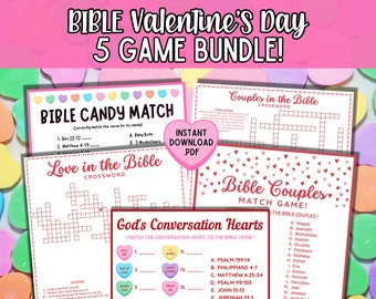 Bible Couples Match Game | Valentine Bible Match Party Game | Bible ...