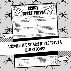 Scary Bible Trivia Game: Harvest & Halloween Party (PDF Download) - Etsy