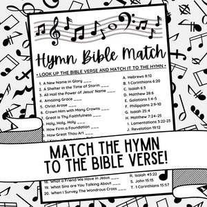 Hymn Bible Verse Match Game: Fun Church Activity (PDF Download) - Etsy
