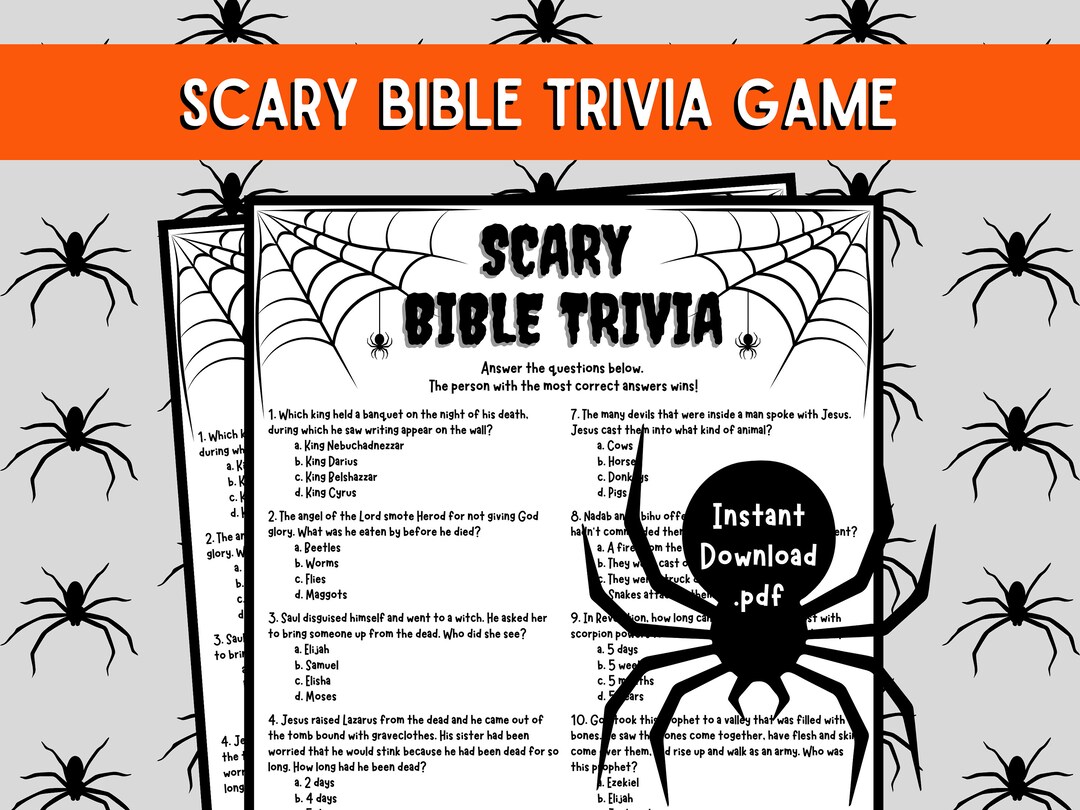 Scary Bible Trivia Game: Harvest & Halloween Party (PDF Download) - Etsy