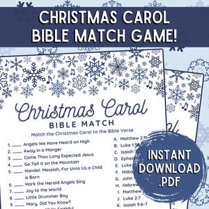 Christmas Carol Bible Match Game: Fun Holiday Party (PDF) - Etsy