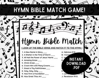 Hymn Bible Verse Match Game,bible Match Party Games for Kids & Adults ...