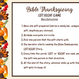 Bible Thanksgiving Left Right Game - Etsy