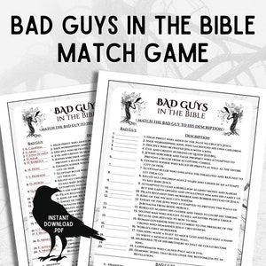 Bad Guys in the Bible Match Game: Church Activity (PDF Download) - Etsy