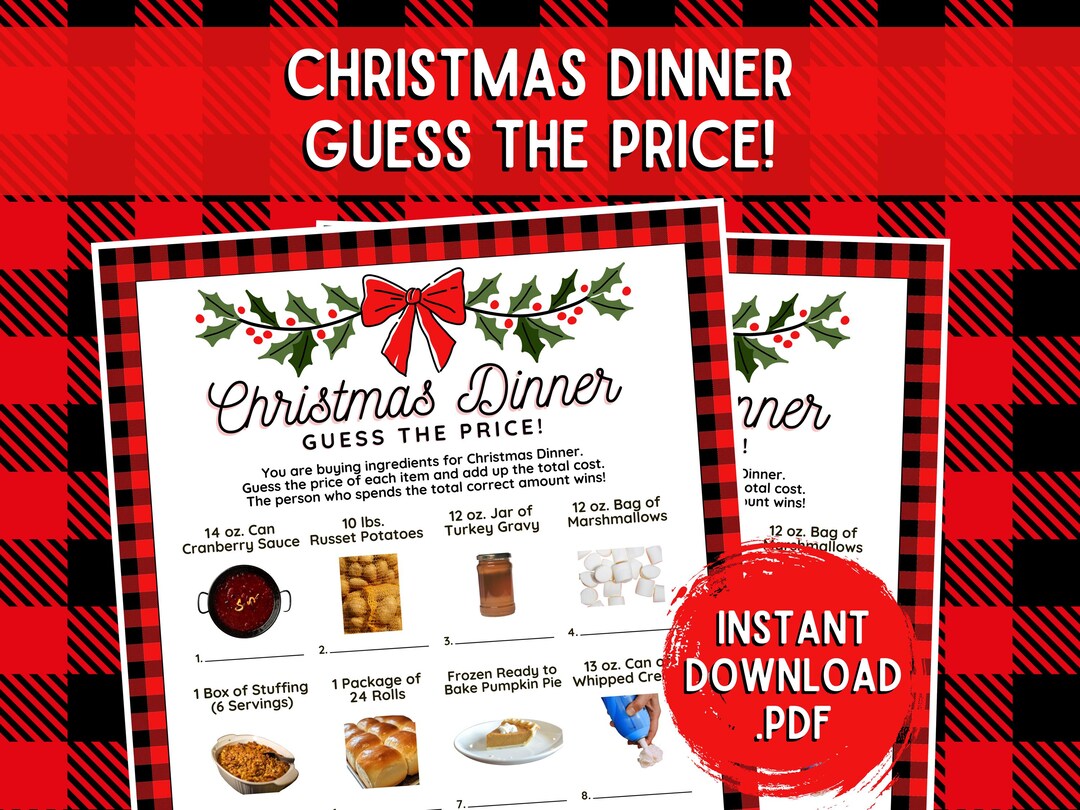 Christmas Dinner Price Guessing Game: Holiday Party (PDF Download) - Etsy