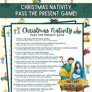 Christmas Nativity 'pass the Present' Game: Bible Story (PDF Download ...