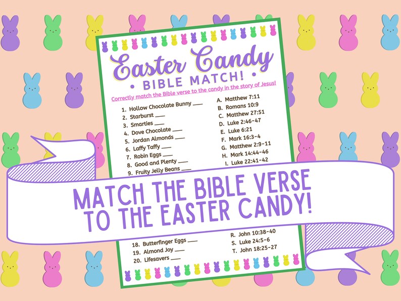 Easter Candy Bible Match Game | Easter Party Game | Easter Games for ...