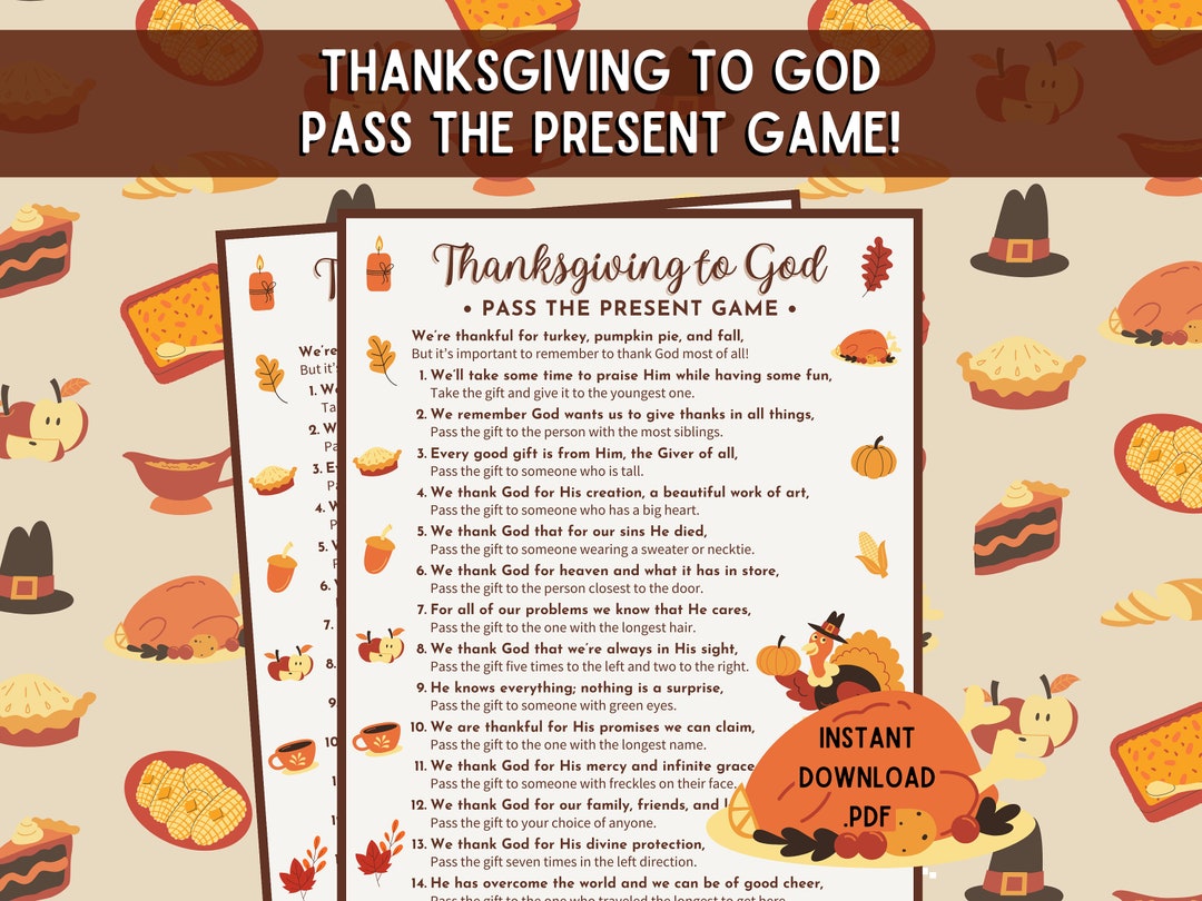 Thanksgiving Pass the Present Game: Church Activity (PDF Download) - Etsy