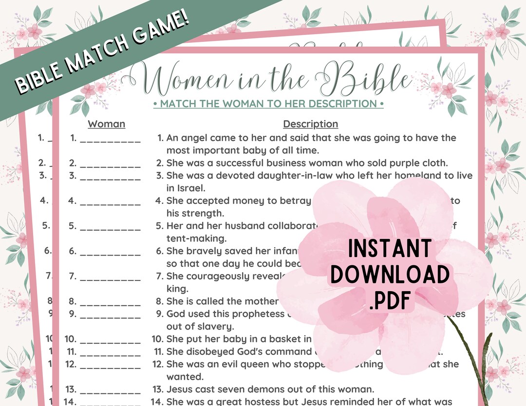 Women in the Bible Women in the Bible Match Game Ladies - Etsy