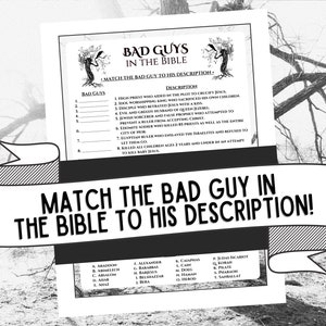 Bad Guys in the Bible Match Game: Church Activity (PDF Download) - Etsy