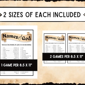 Names of God Bible Match Game: Church Trivia (PDF Download) - Etsy
